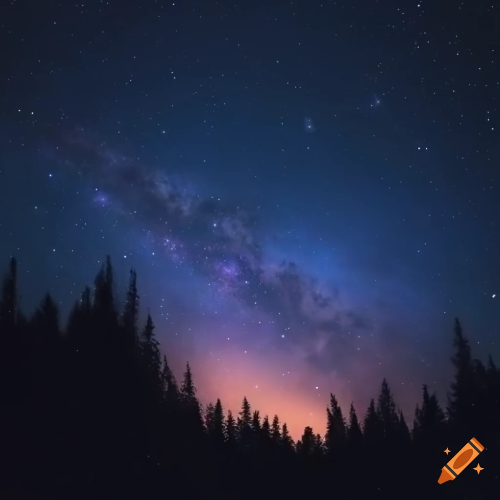 Night sky with stars shining brightly