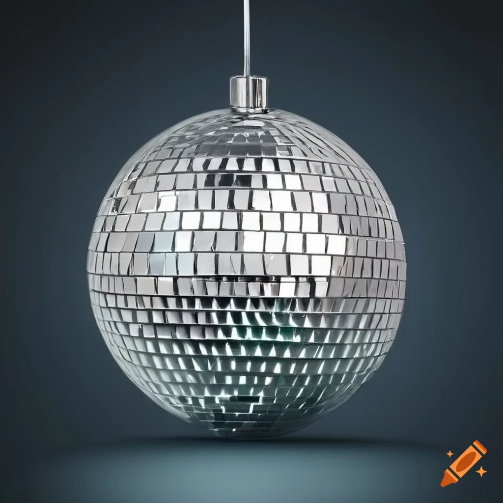 Shiny silver mirror ball with fragmented shards
