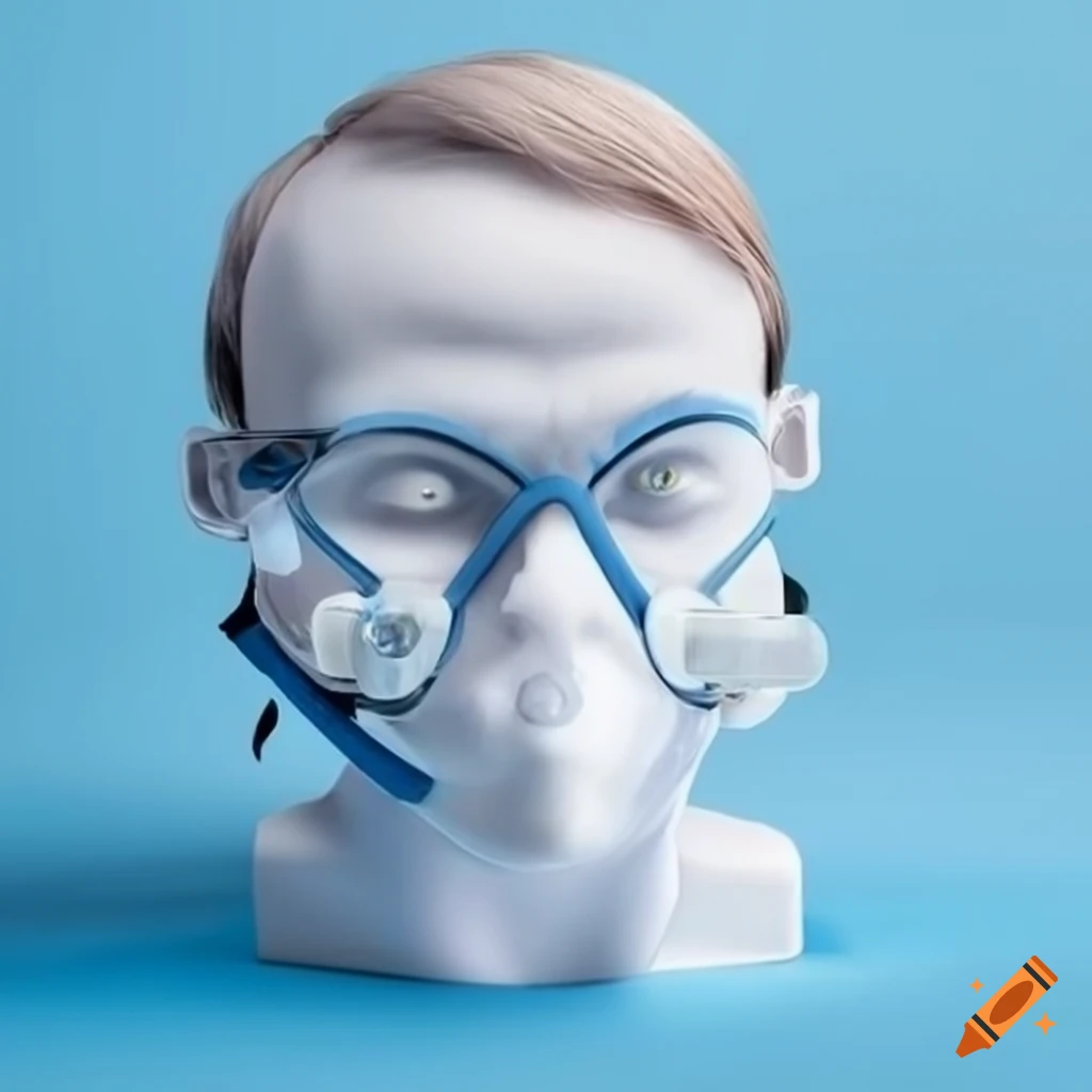 Wallpaper with CPAP devices in white, blue, and black colors on Craiyon