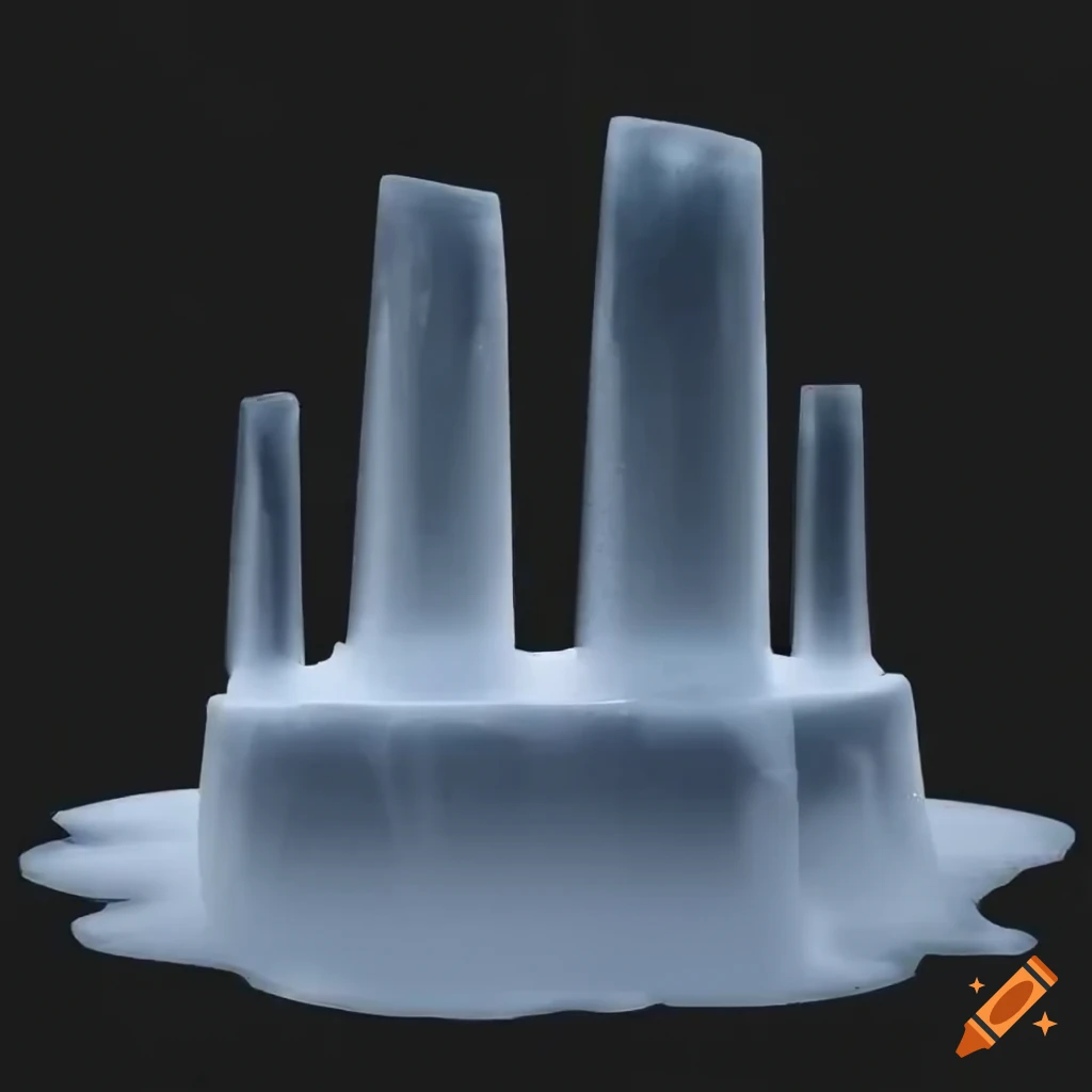 Abstract art of melting ice columns