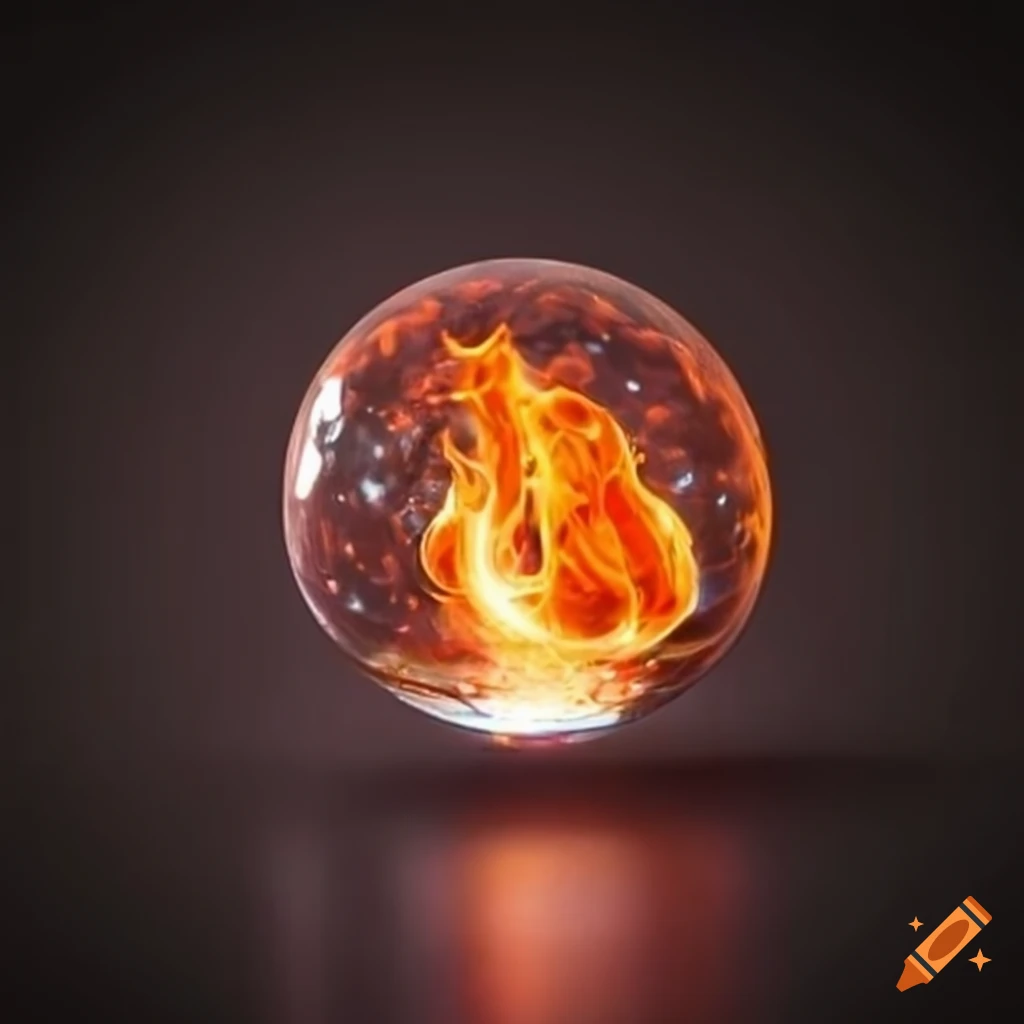 Glass ball with dancing flames inside