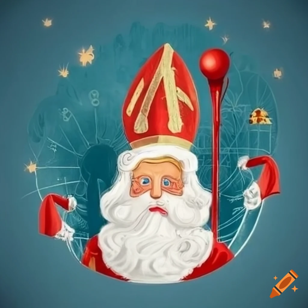 Image of sinterklaas with a big golden letter s on Craiyon