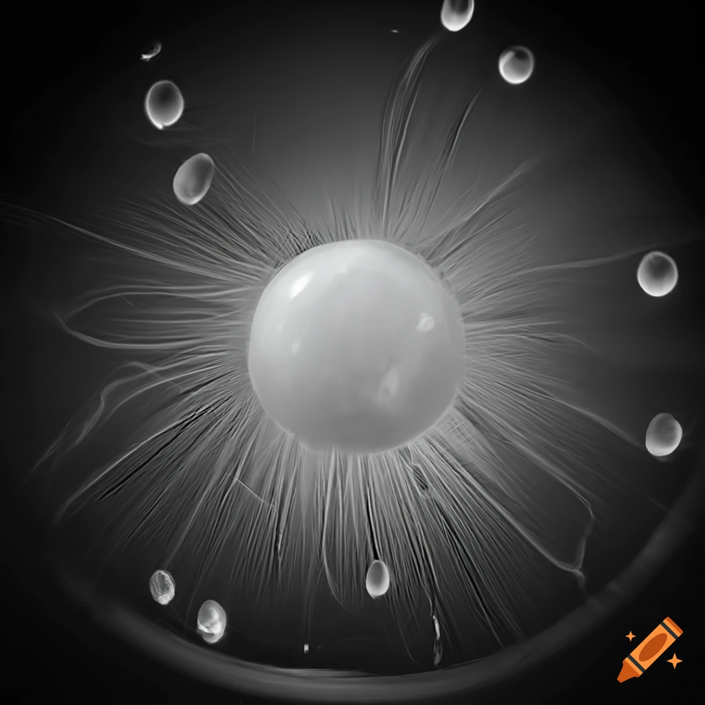 Drawing of a ghostly orb with flowing tendrils on Craiyon