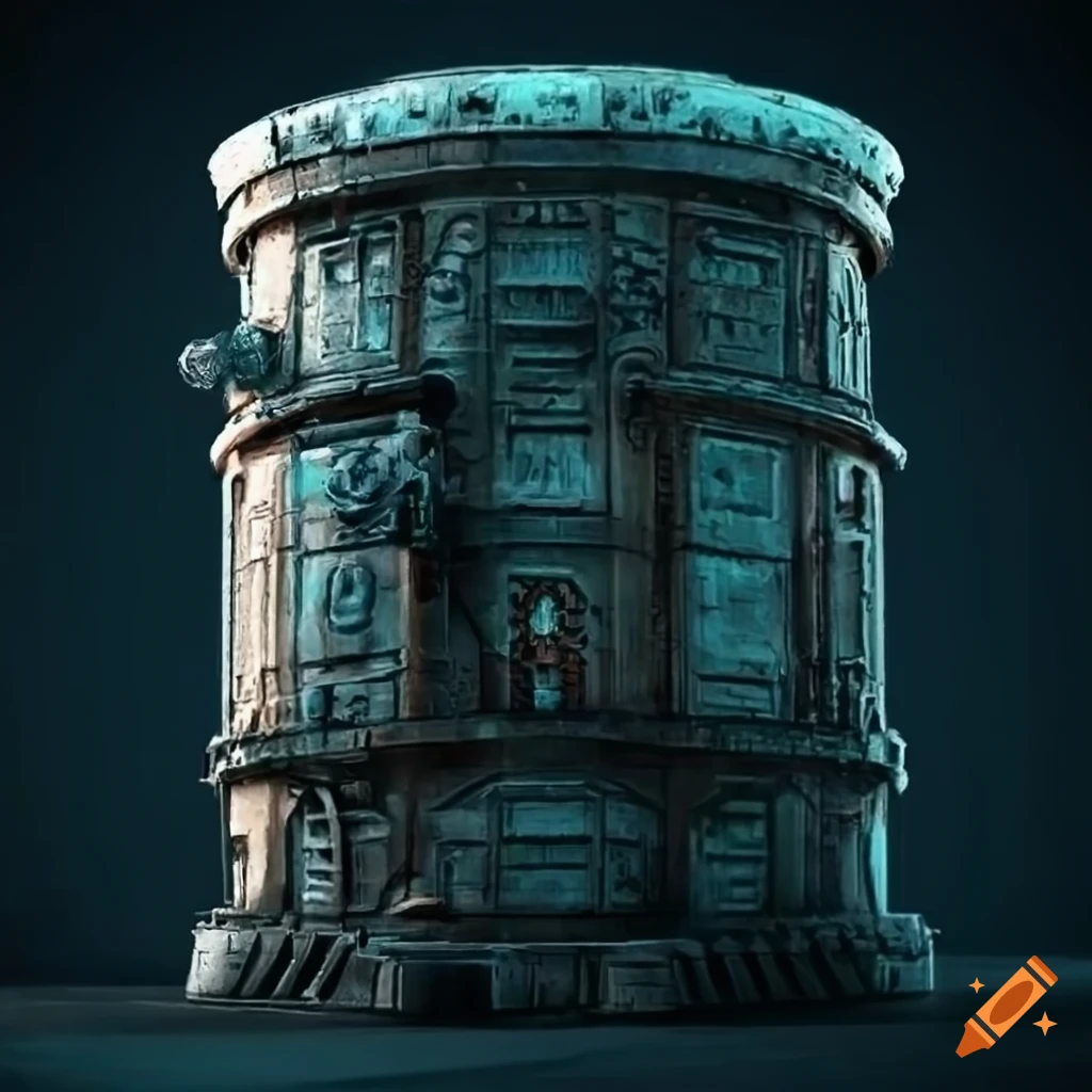 Dystopian gothic industrial factory building on Craiyon