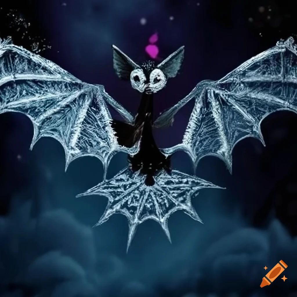 Gothic christmas scene with bat-shaped snowflakes on Craiyon