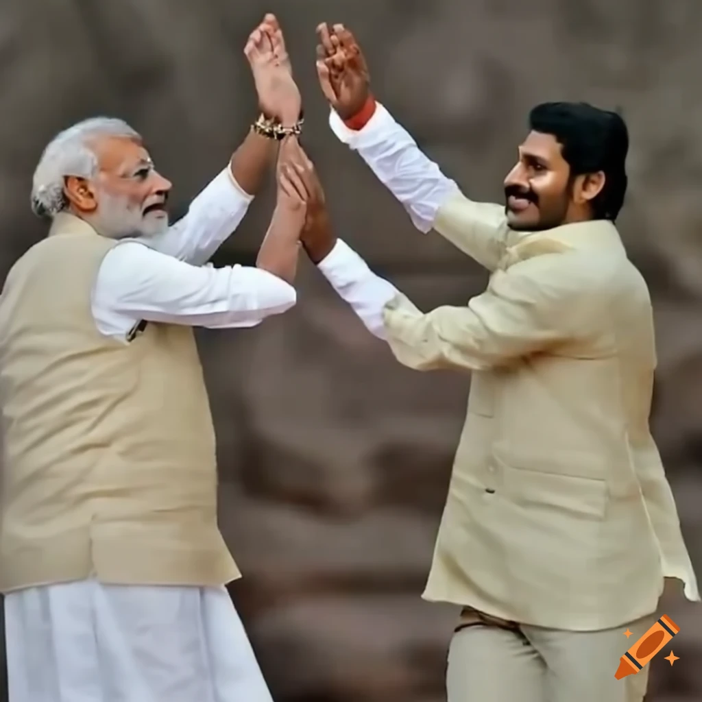 Image of modi and cm jagan mohan reddy dancing on Craiyon