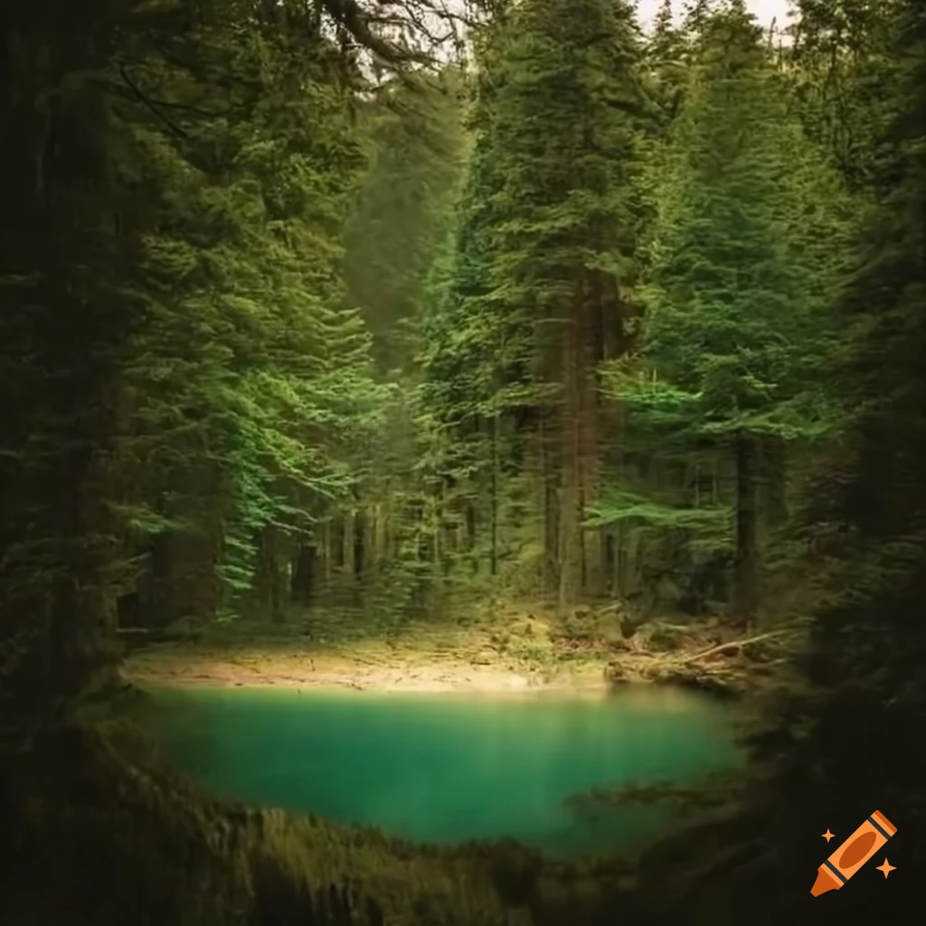 Scenic view of a serene lake on Craiyon