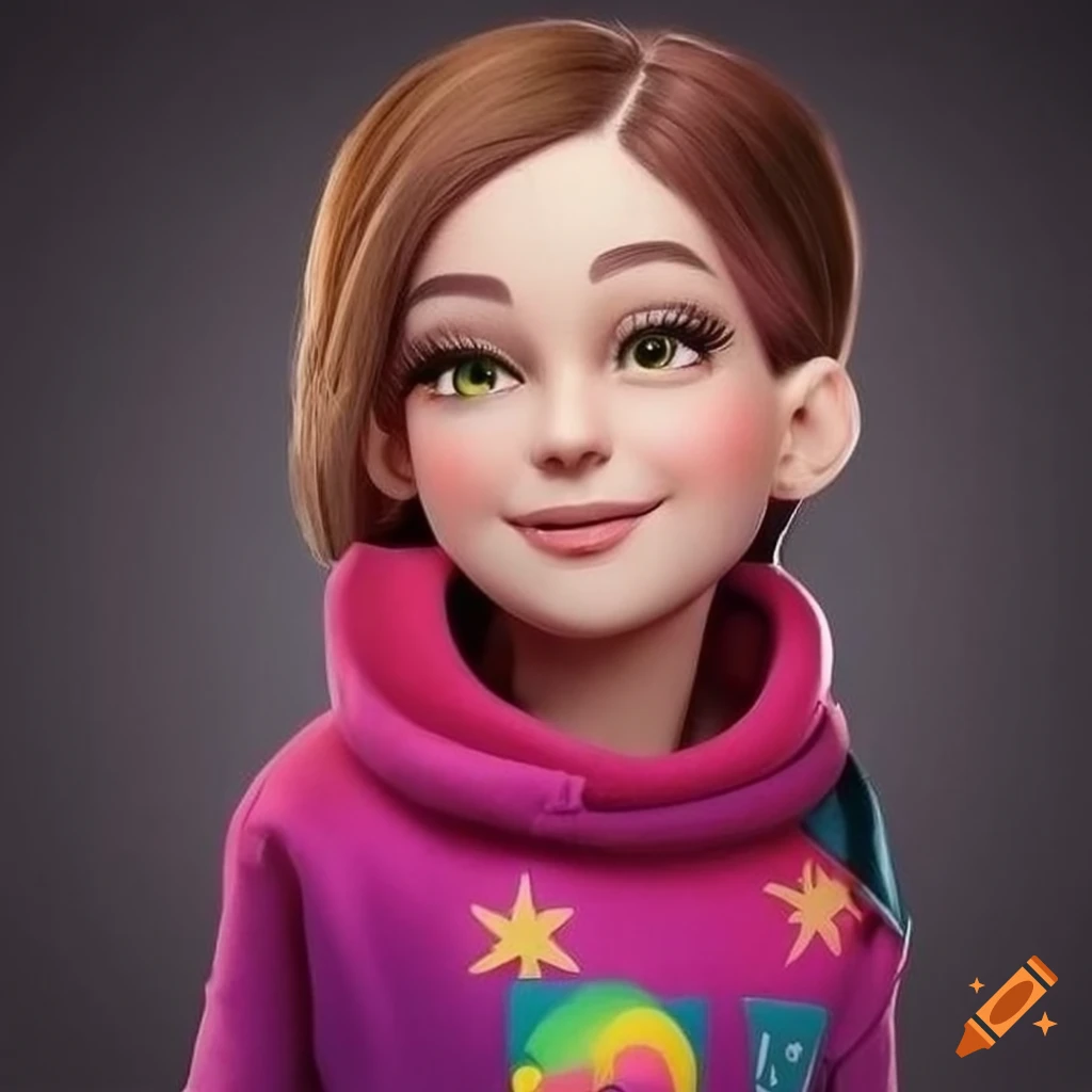 Detailed portrait of mabel pines from gravity falls on Craiyon