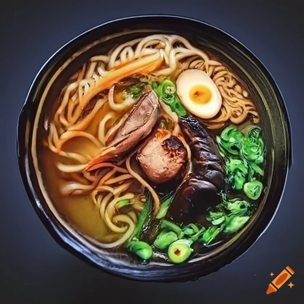 Ramen bowl in professional high definition photography on Craiyon