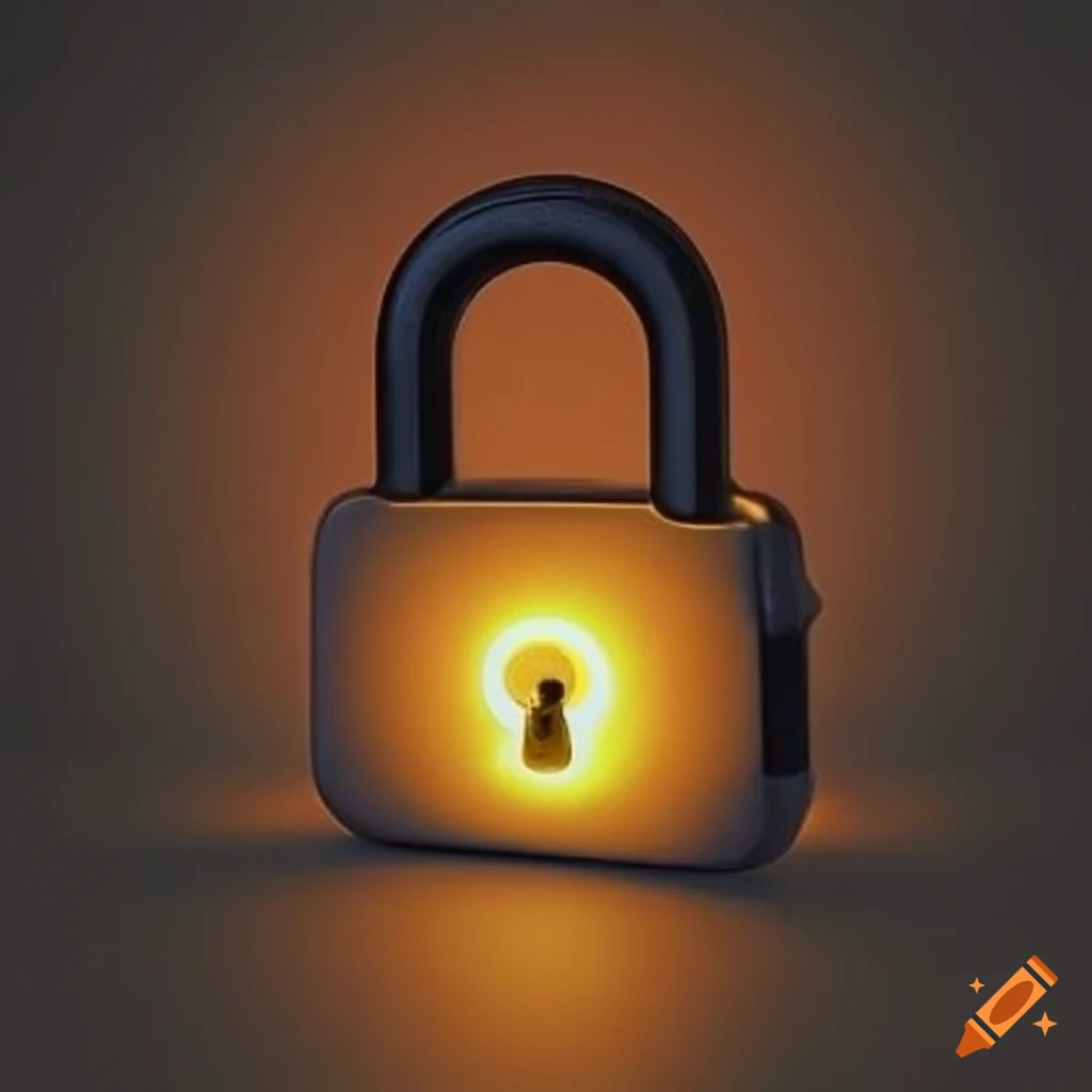 Glowing lock and key opening on Craiyon