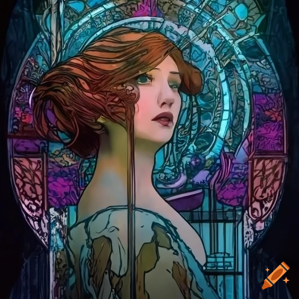 Artwork of a nazgul in alphonse mucha style on Craiyon