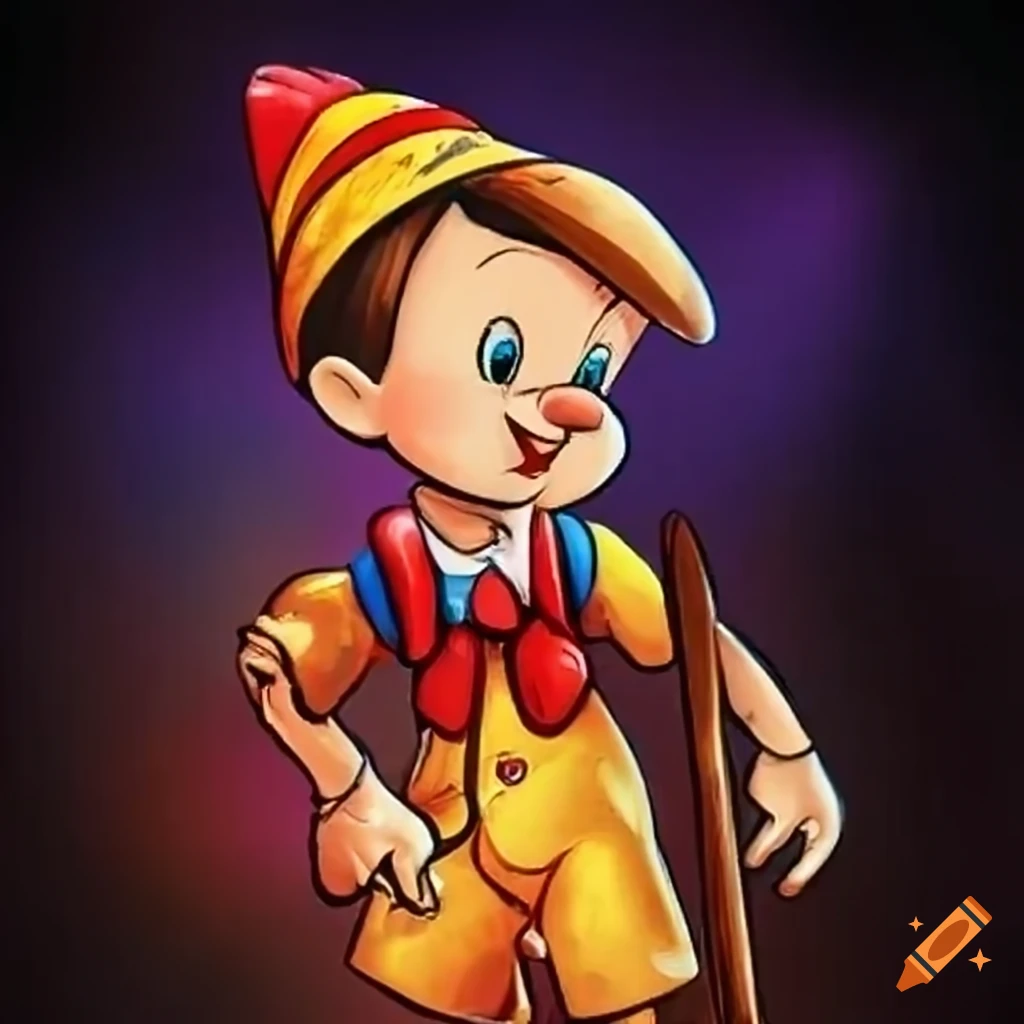 Pinocchio wielding the dark moon greatsword on Craiyon