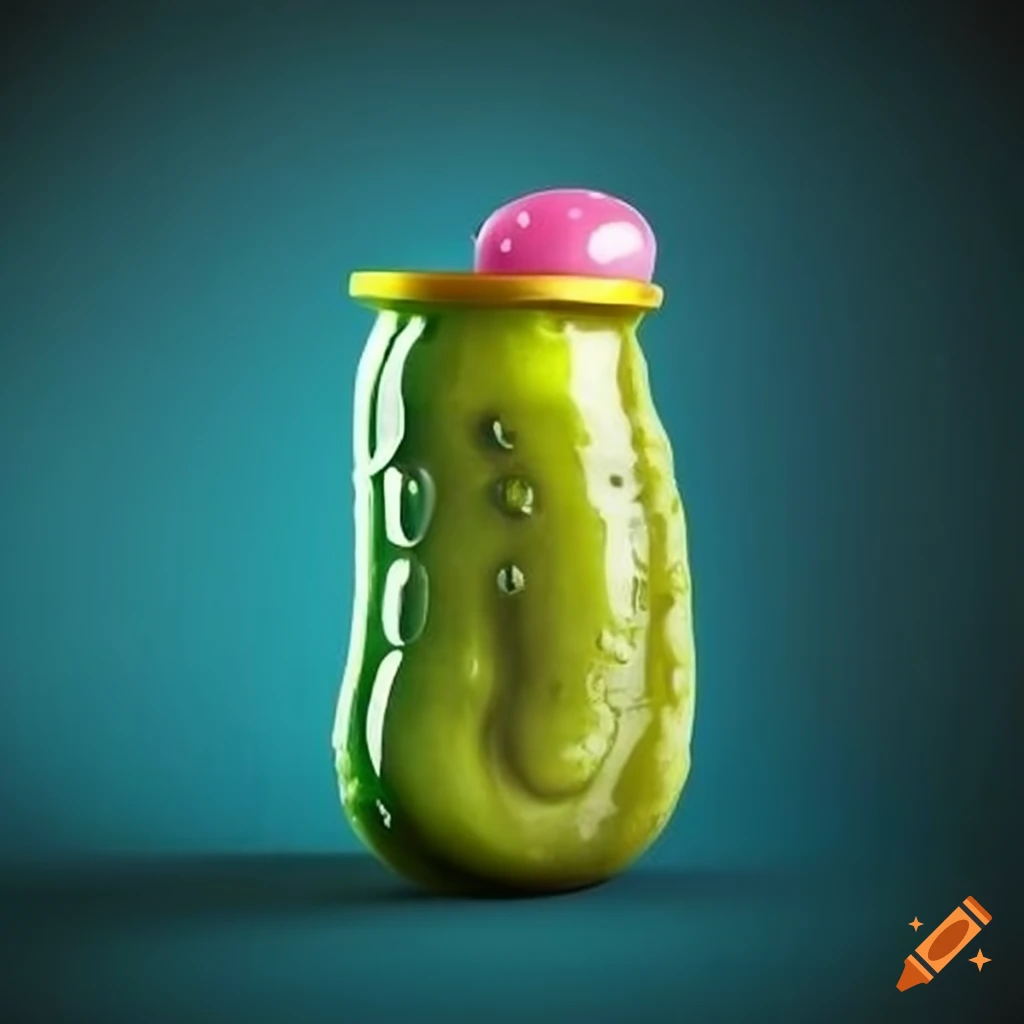 Cute pickle with a fancy face