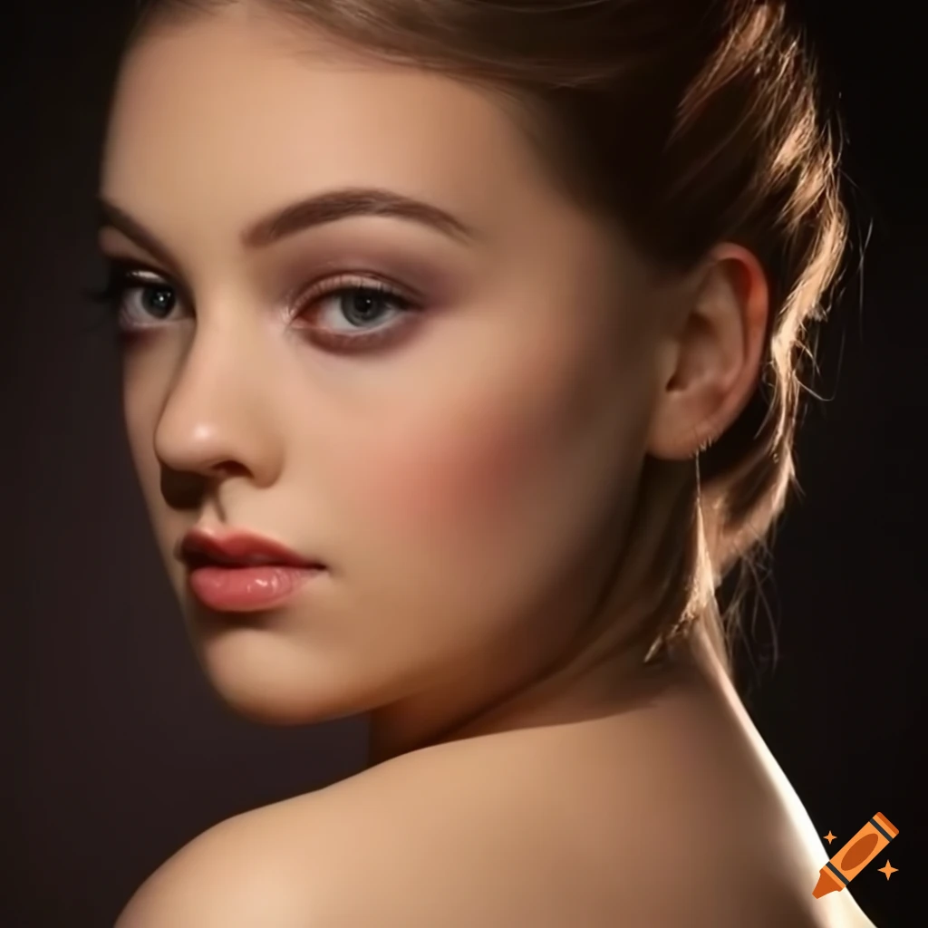 Close-up portrait of a stunning young woman on Craiyon