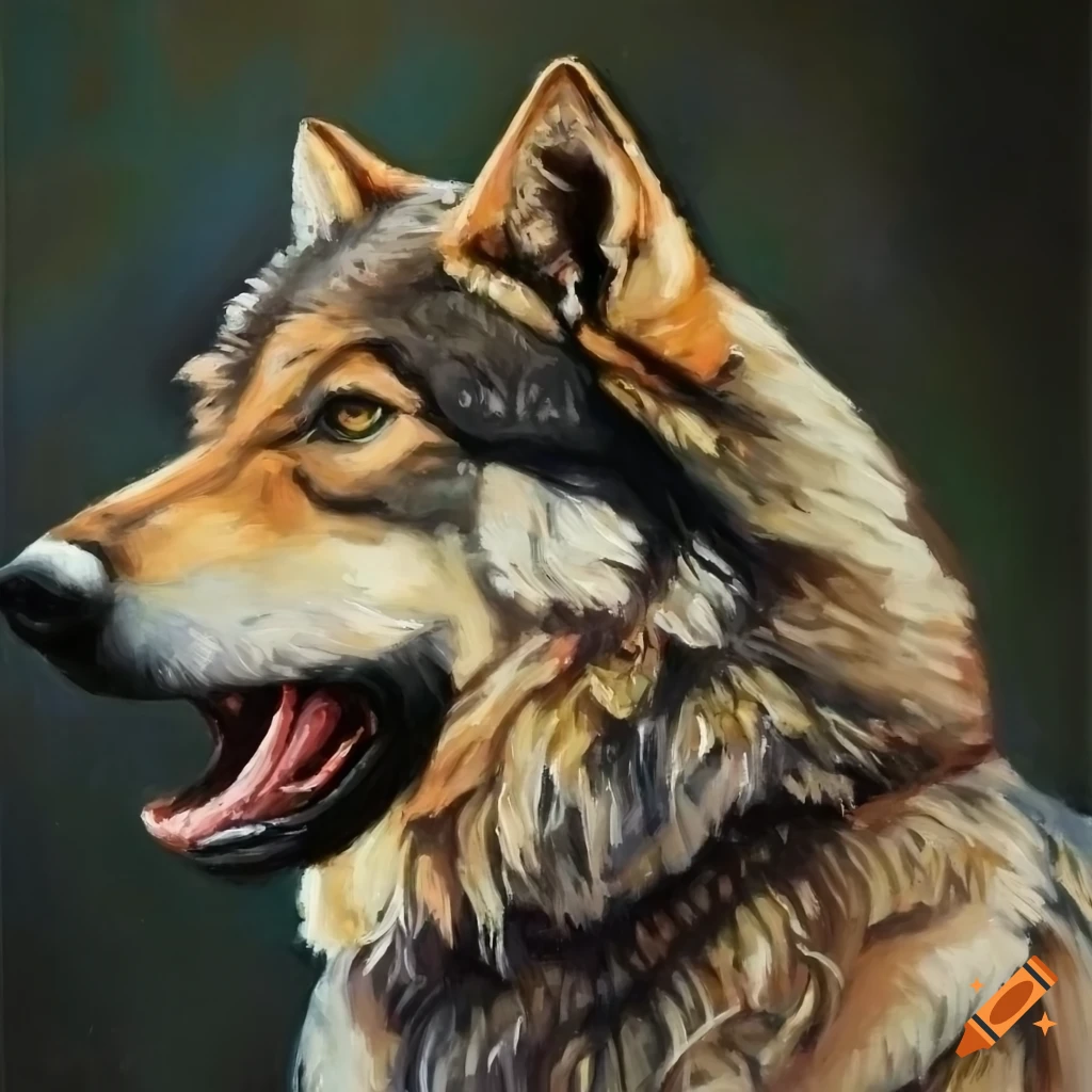 Wolf face close-up on Craiyon