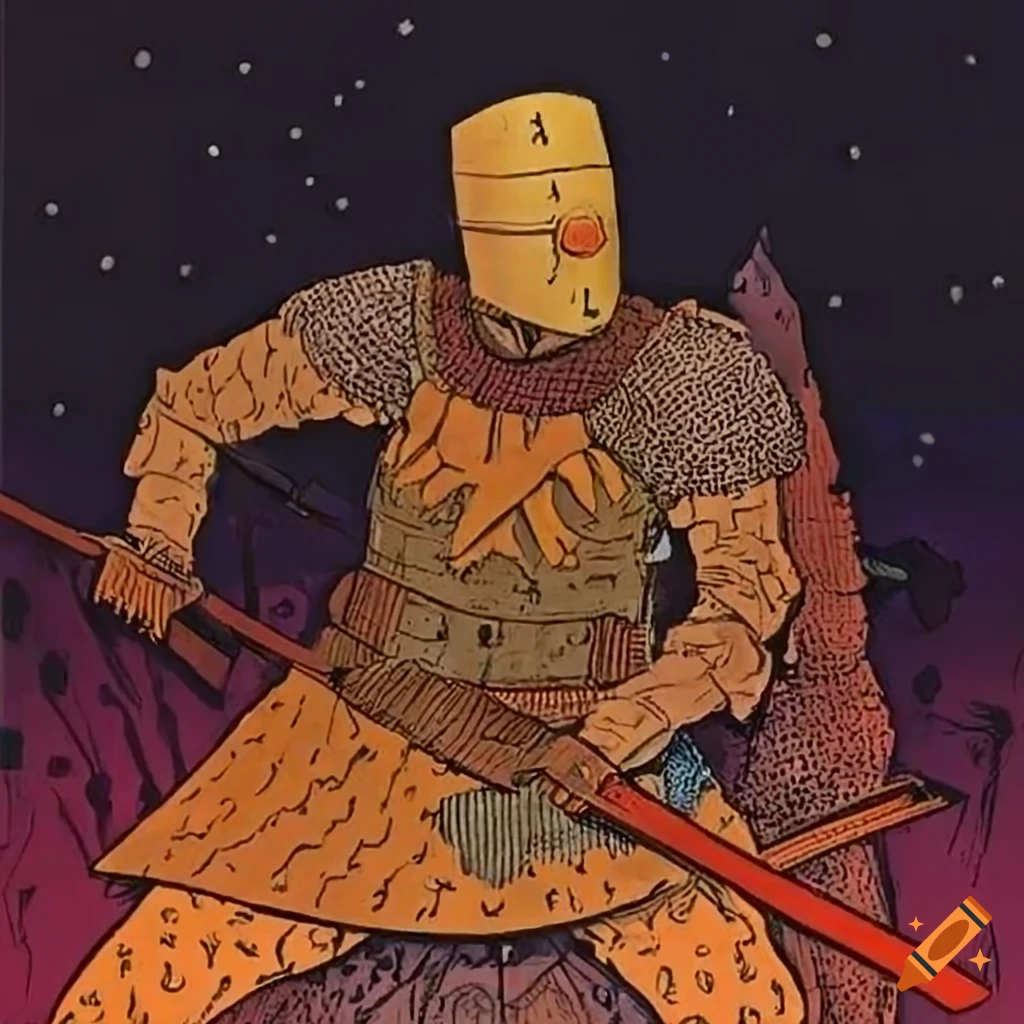 Illustration of soldiers in moebius style
