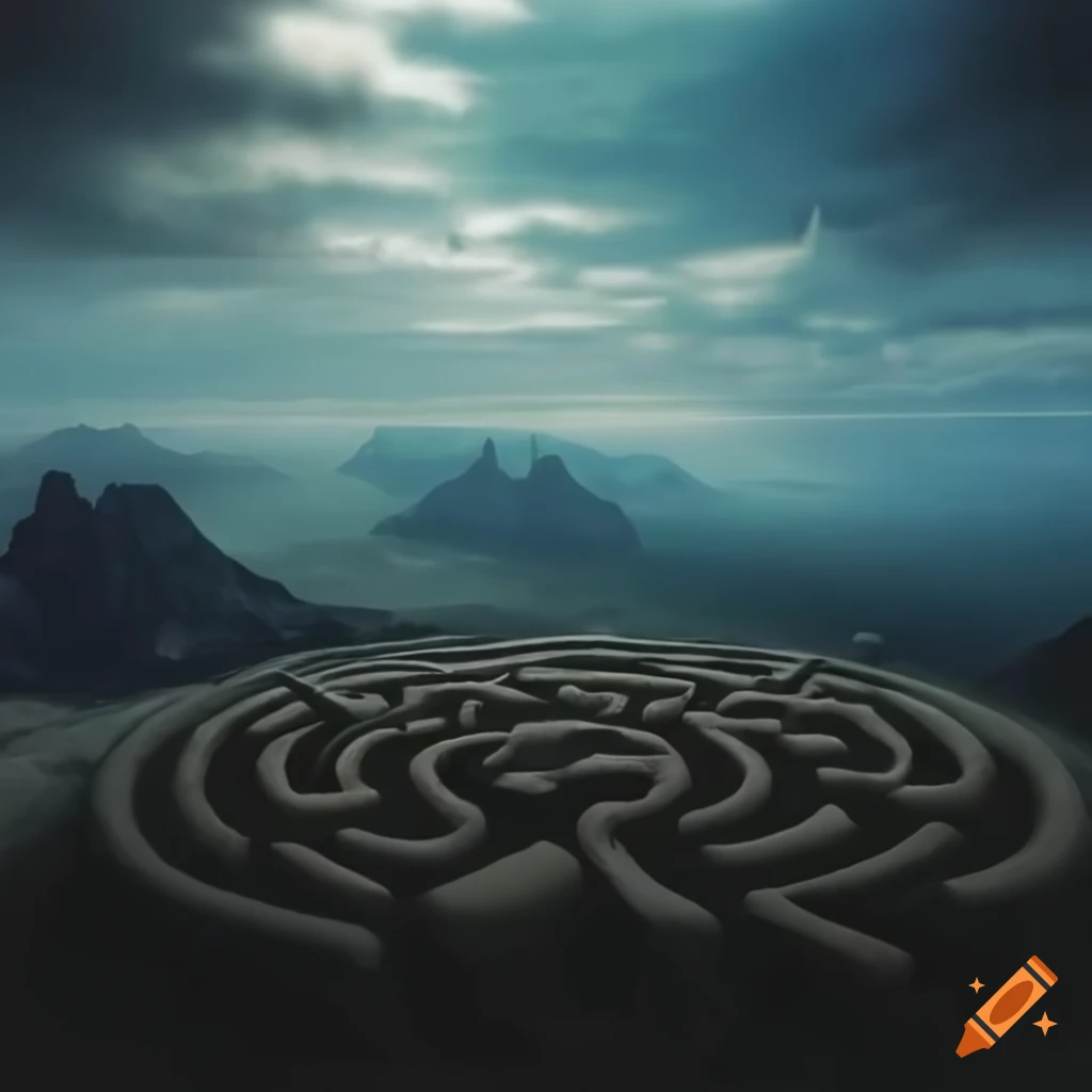 Image of an ancient labyrinth in a fantasy setting on Craiyon