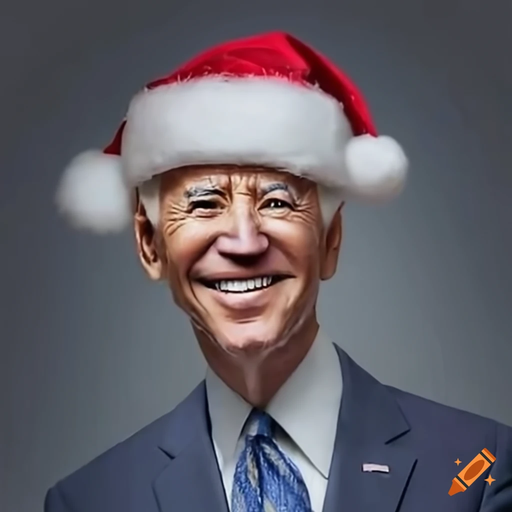 Photo realistic image of joe biden wearing a santa hat on Craiyon