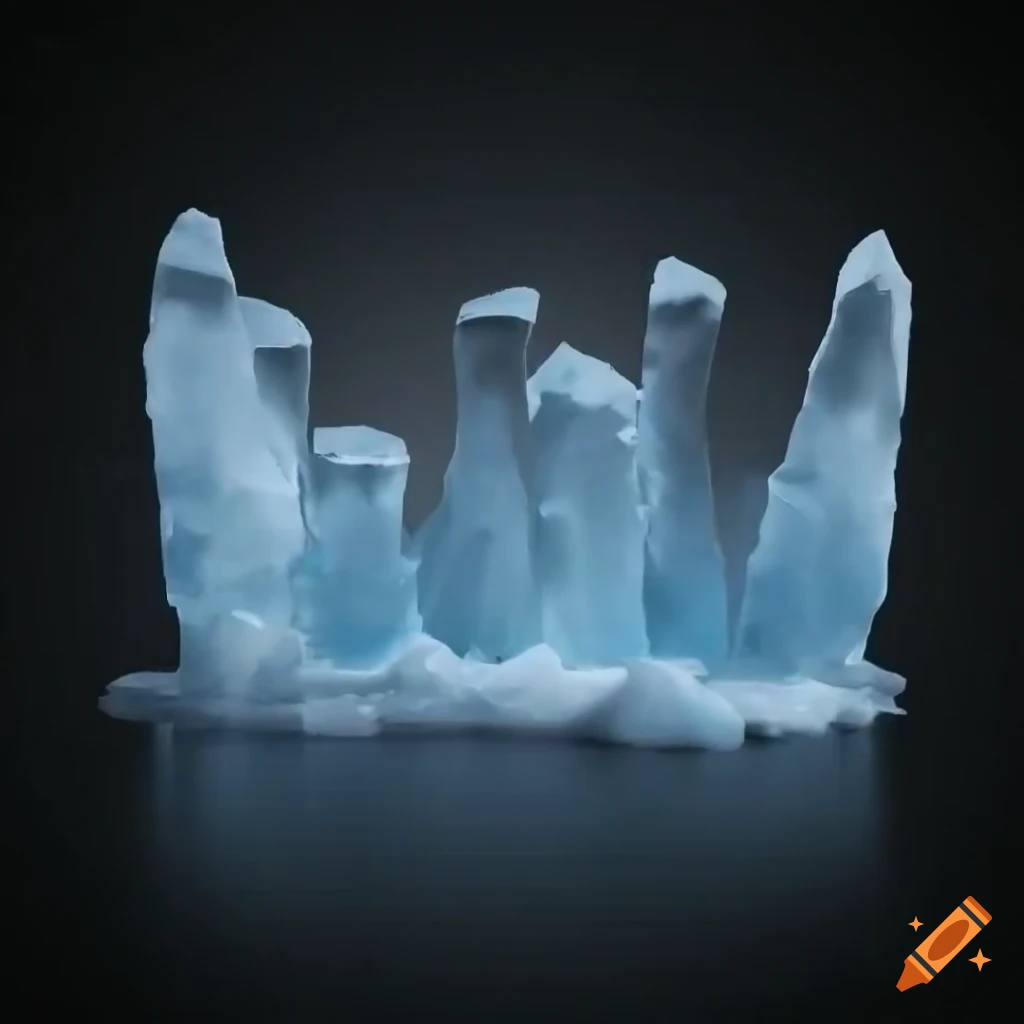 Abstract art of melting ice columns