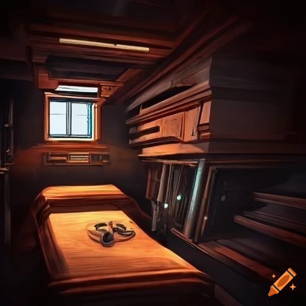 Sci-fi style cabin on a spaceship on Craiyon