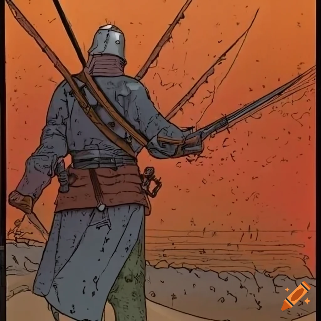 Illustration of haradrim warriors on war elephants on Craiyon