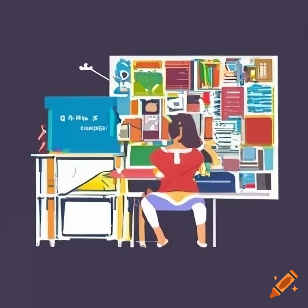 Graphic illustrating inquiry-based learning process on Craiyon