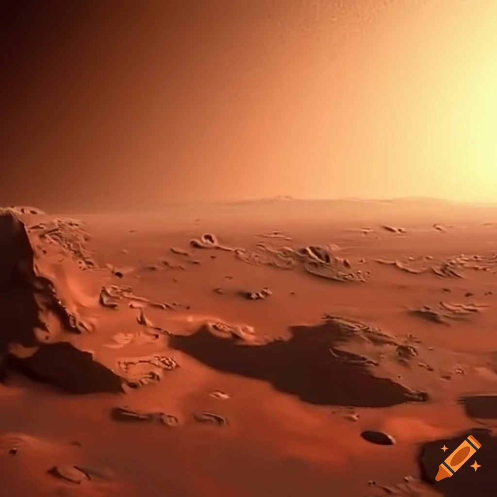 Mars planet surface landscape on Craiyon