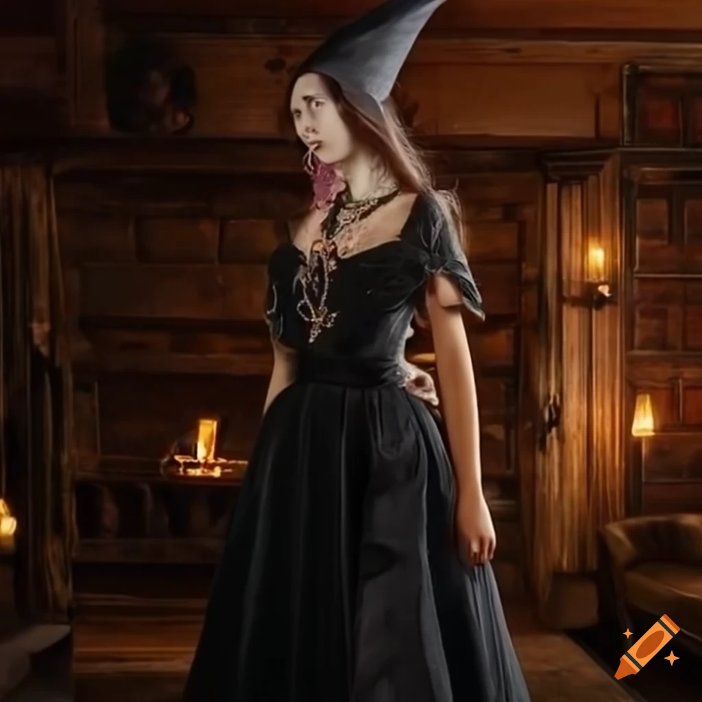 Illustration Of A Young Girl Witch