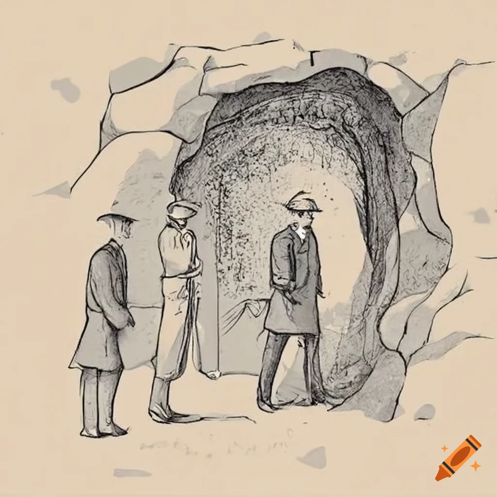 Image of investigators searching for clues in a cave