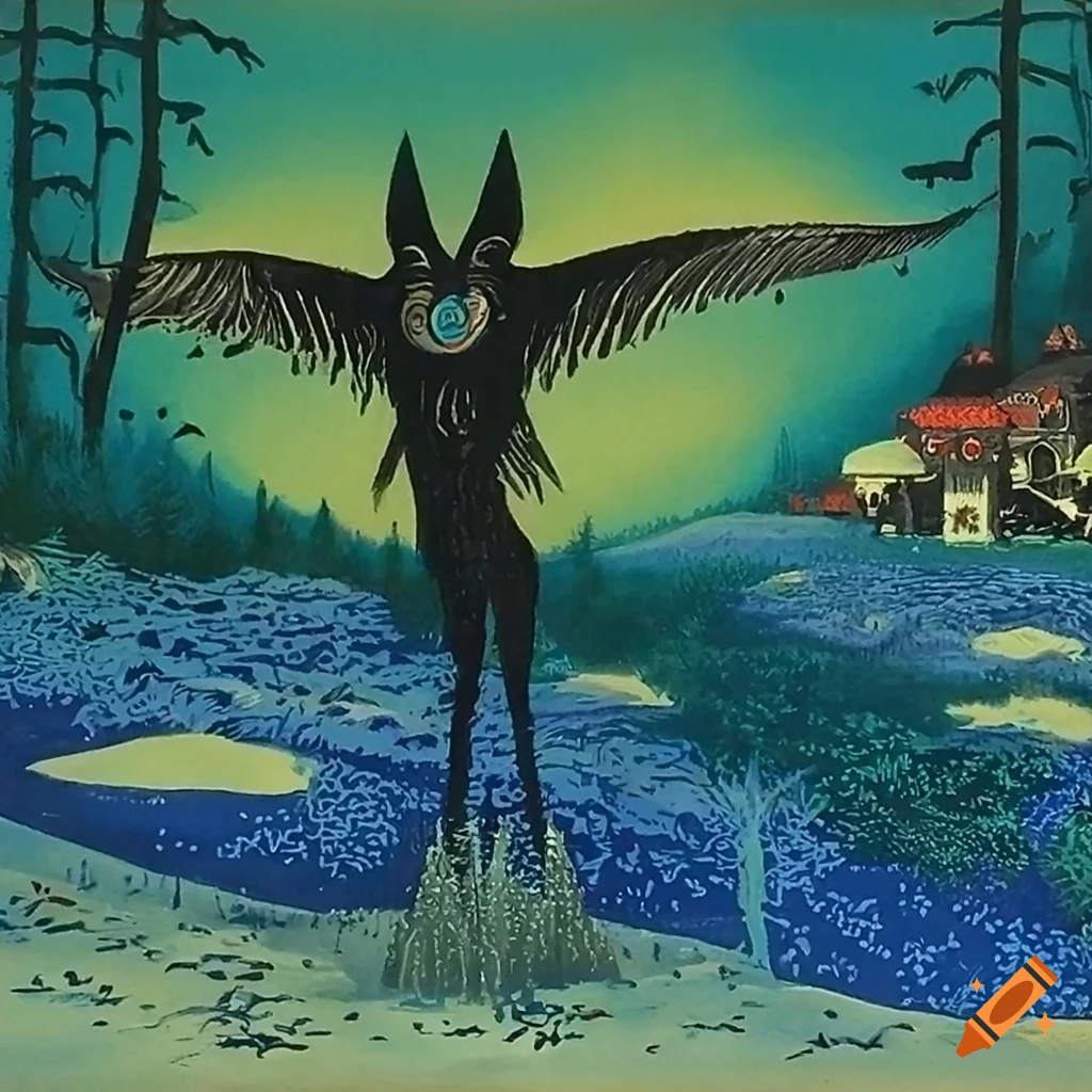 Serigraph artwork combining Native Salish and Russian fairytale motifs ...