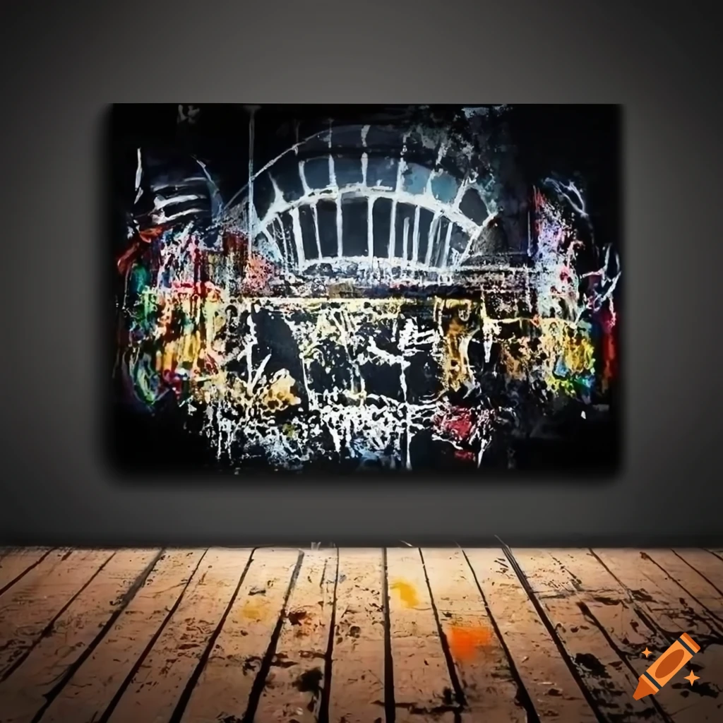 Abstract graffiti painting of Yankee Stadium on Craiyon