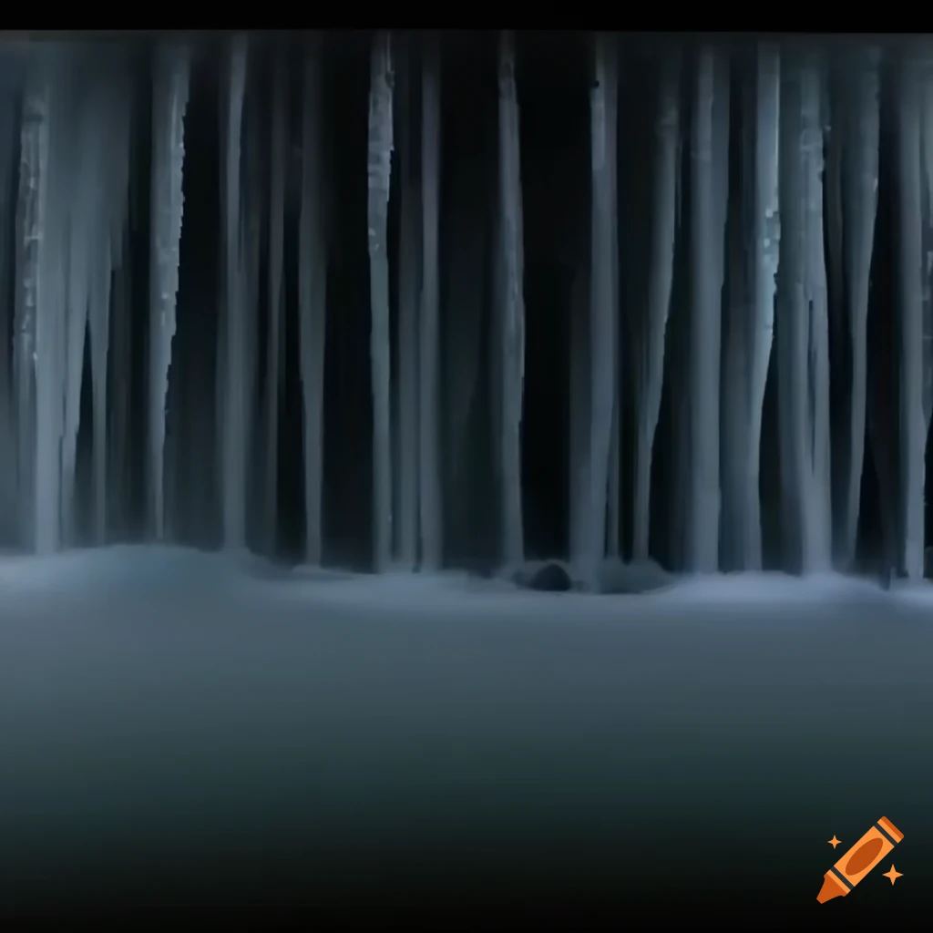 Frozen waterfalls in a 2d art style