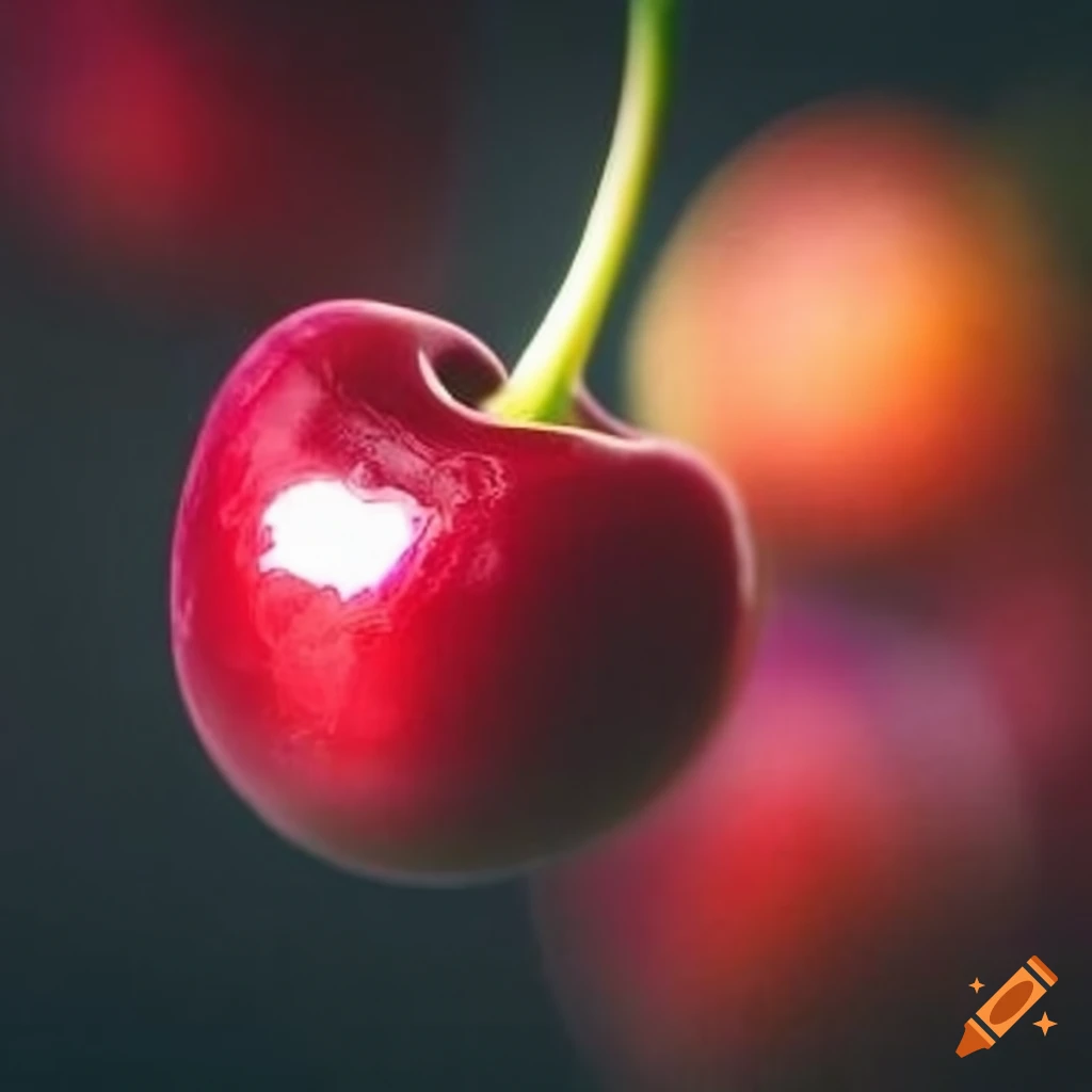 Three cherries surrounded by snowflakes on Craiyon