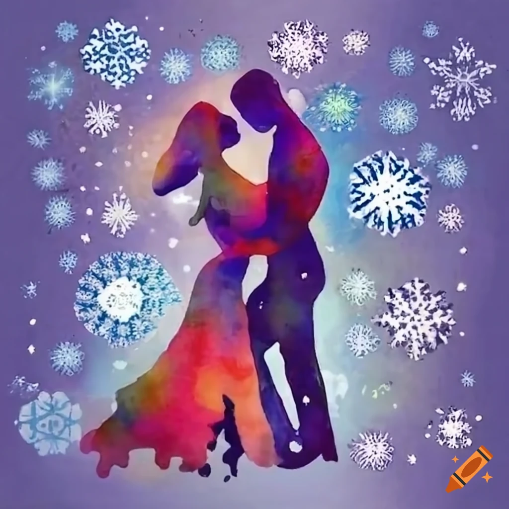Tango couple dancing in the snow on Craiyon