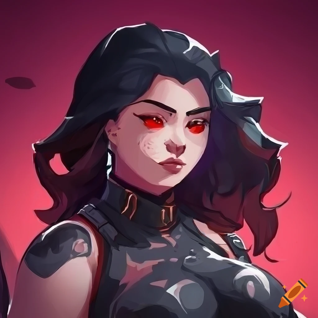 Digital art portrait of a woman in Valorant style on Craiyon