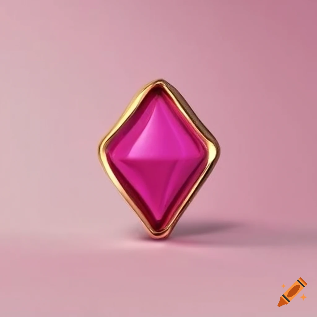 Fuchsia pink diamond-shaped wax seal on Craiyon