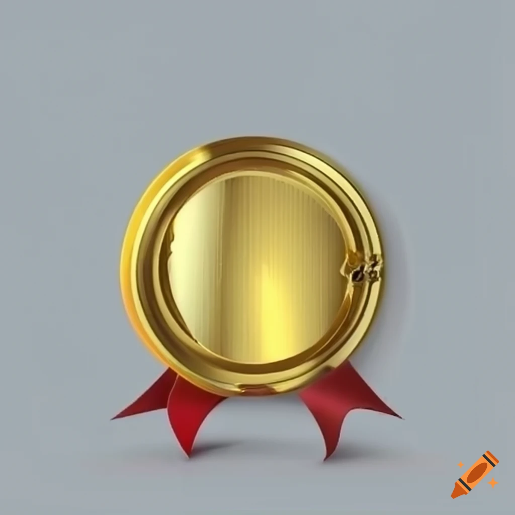 Gold award badge with water drop design on Craiyon