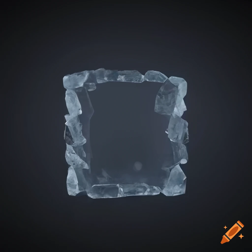 2d wall of ice blocks on black background on Craiyon