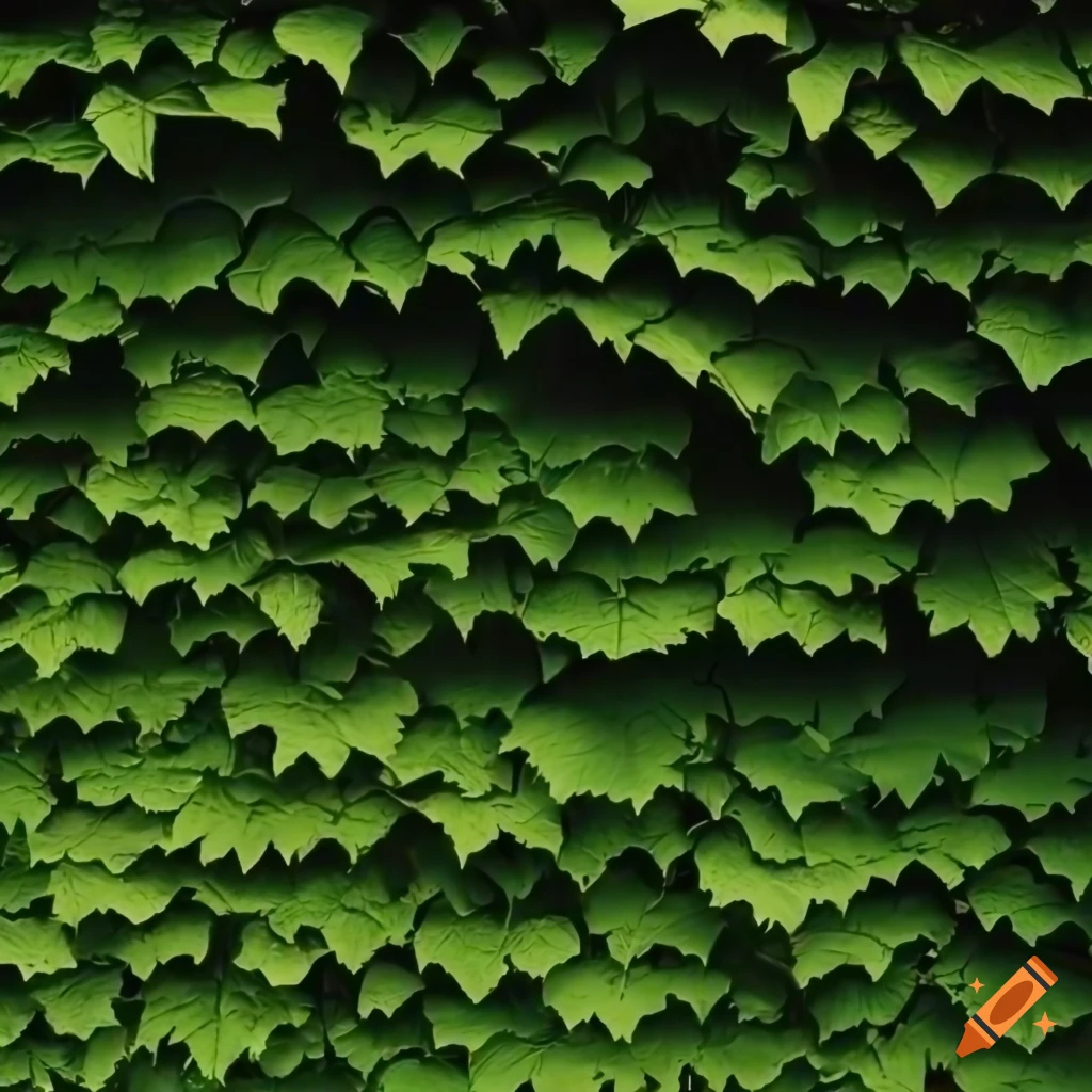 Photo-realistic wallpaper of a wall covered in vines on Craiyon