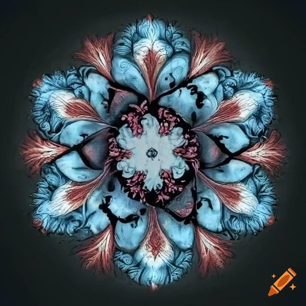 Escher-inspired artwork of a flower