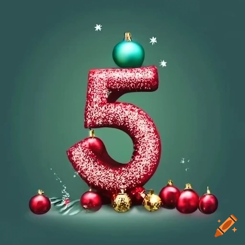 Christmas decorations around the number 4