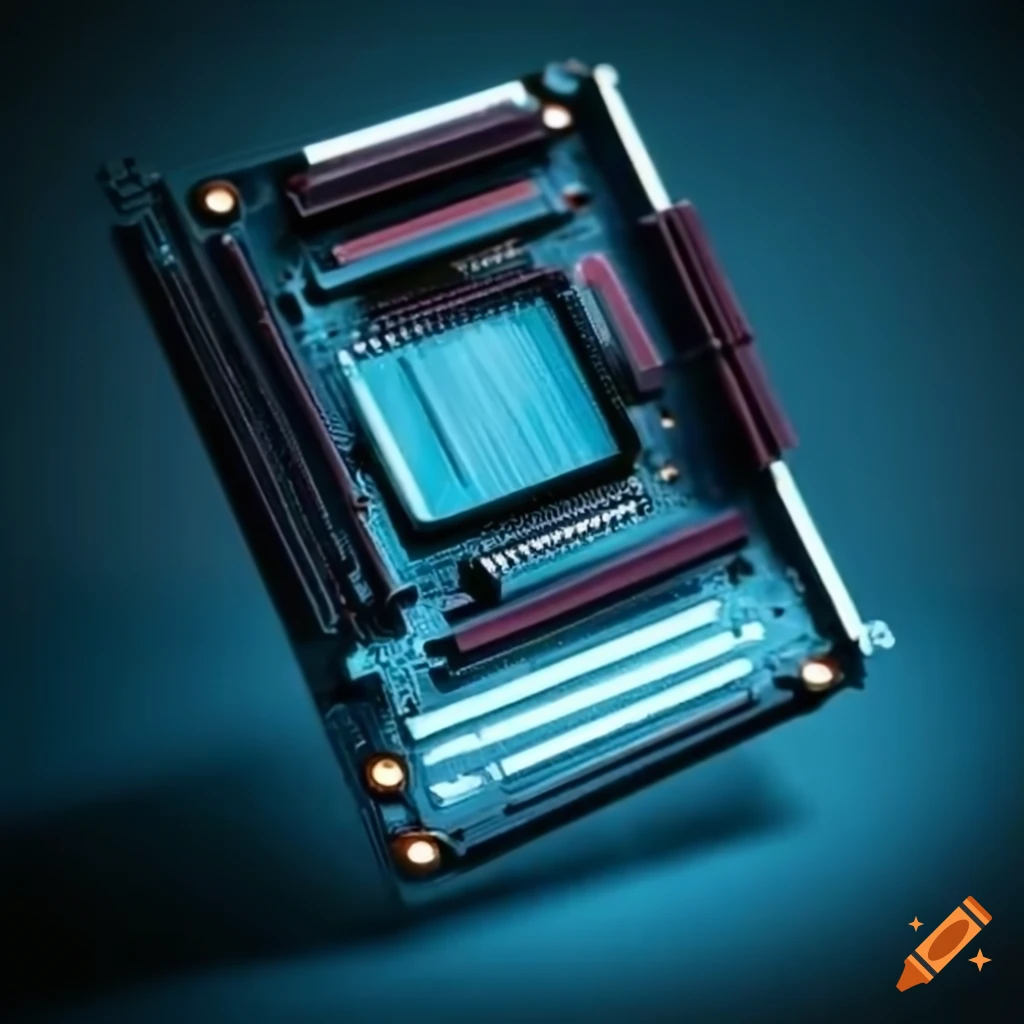 Computer hardware components on Craiyon