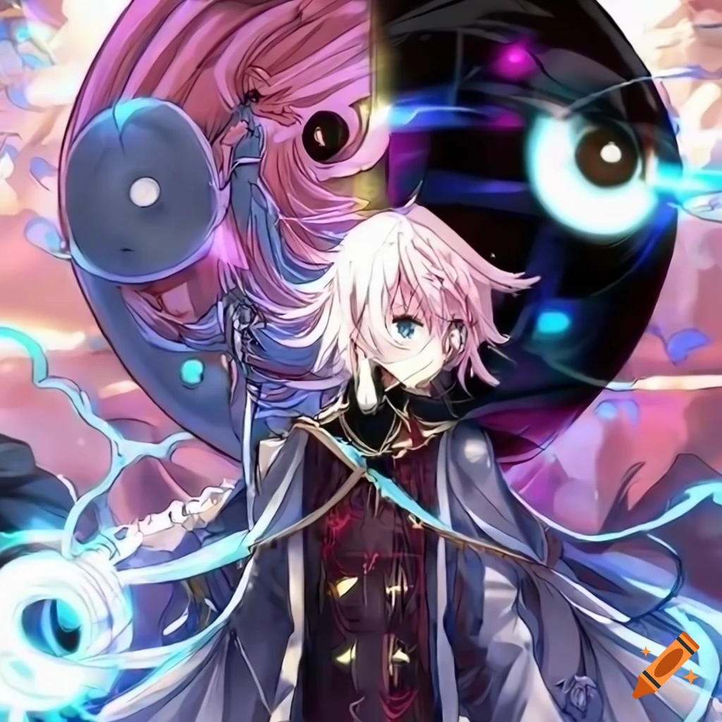 Illustration of an anime magician with a yin yang symbol