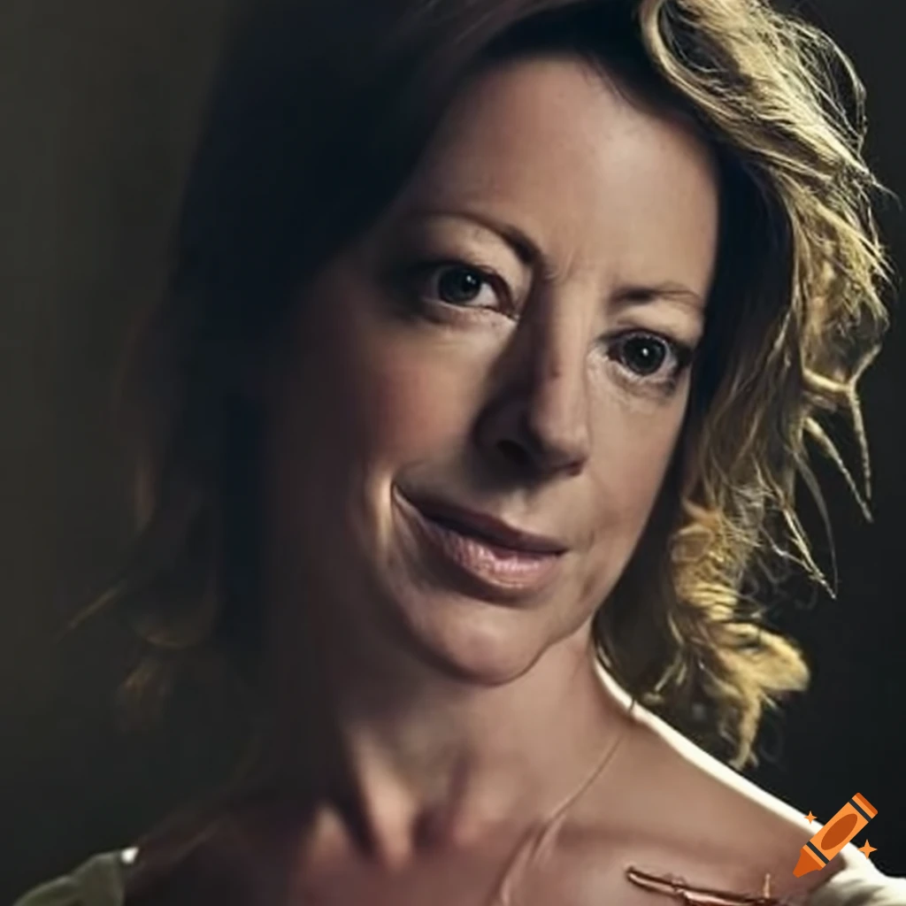 Sarah mclachlan being interviewed on Craiyon