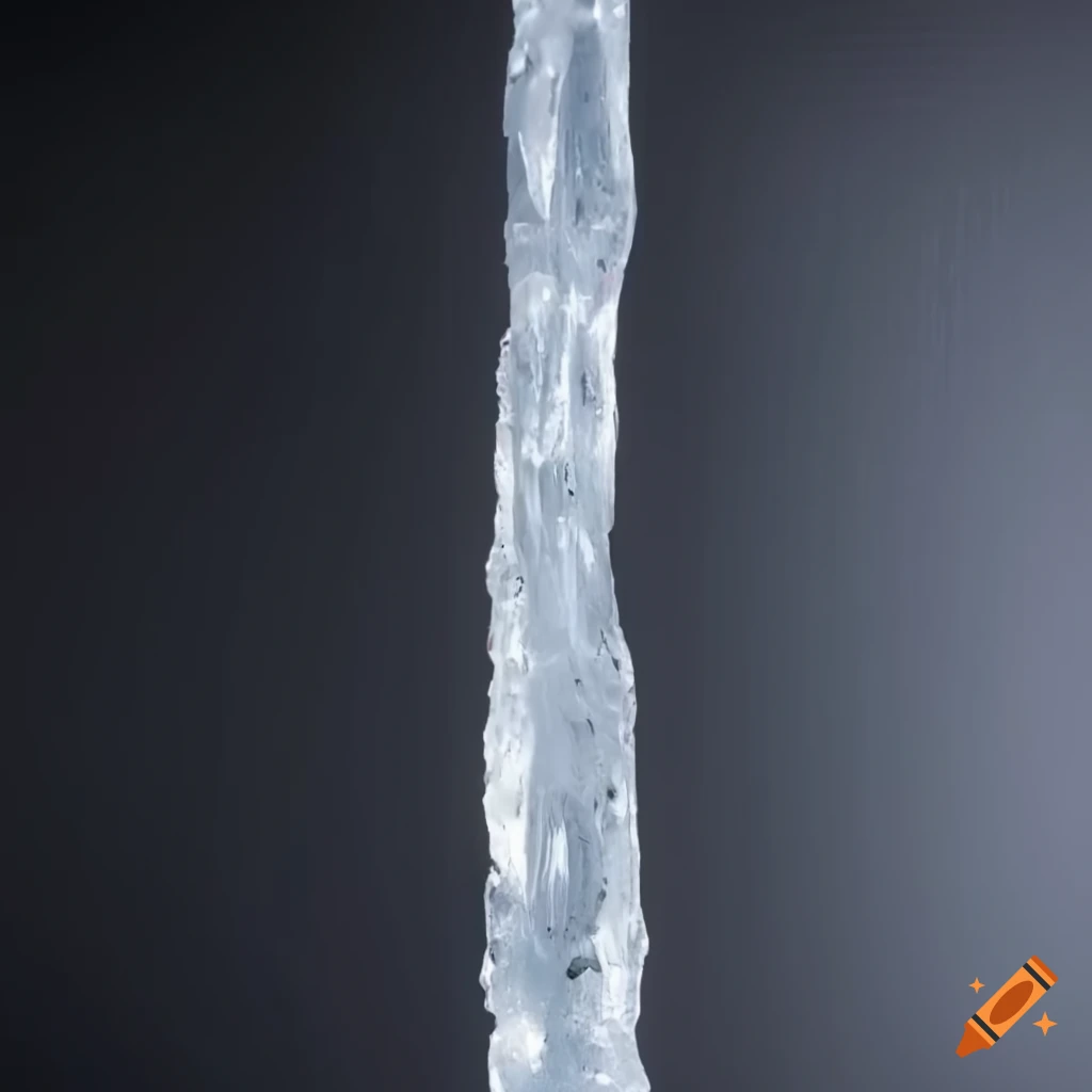 Abstract art of melting ice columns on black background