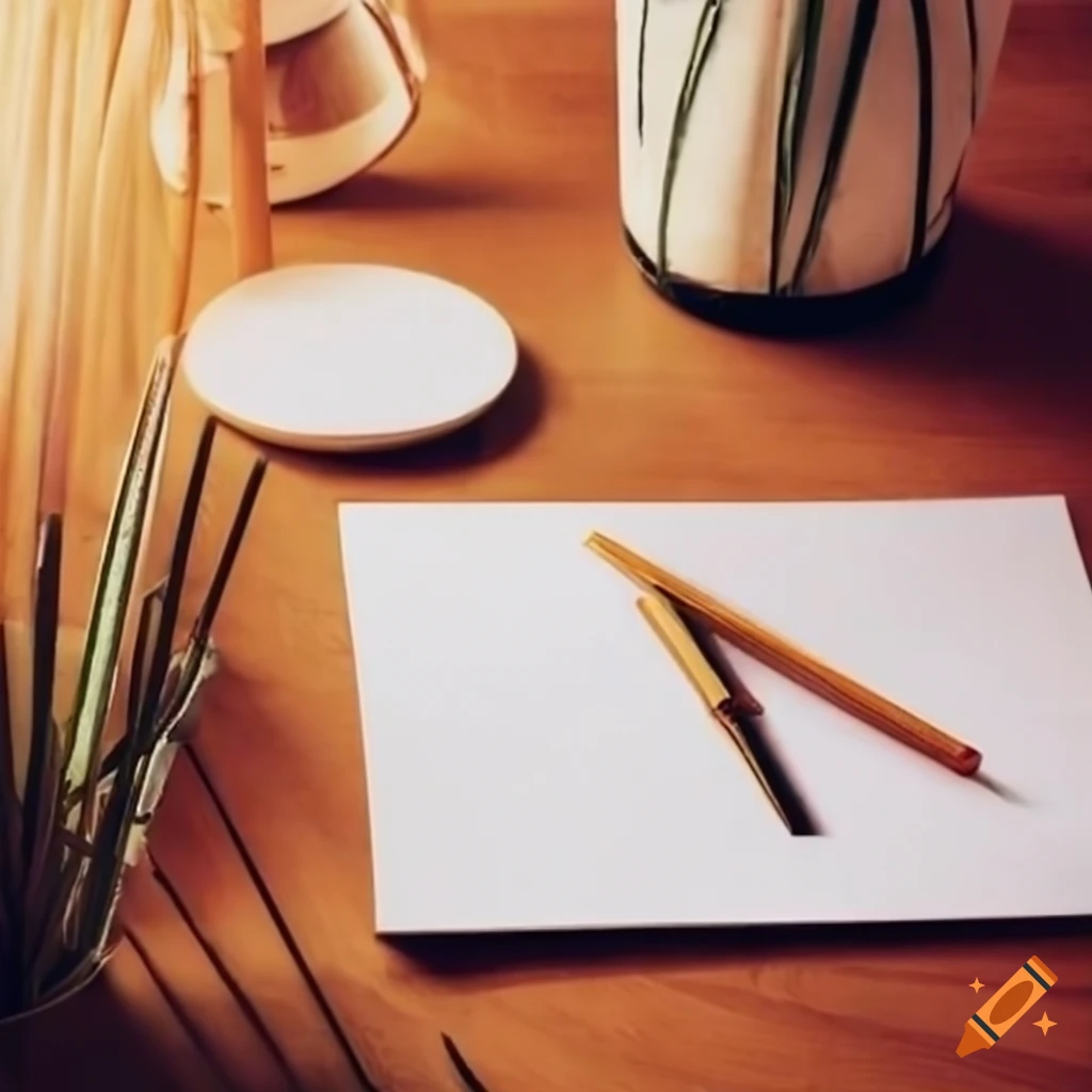 Cozy writing area with plants and warm decor on Craiyon