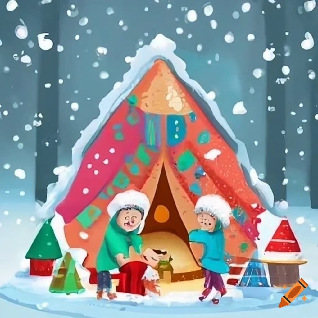 Graphic design for a winter camp play school