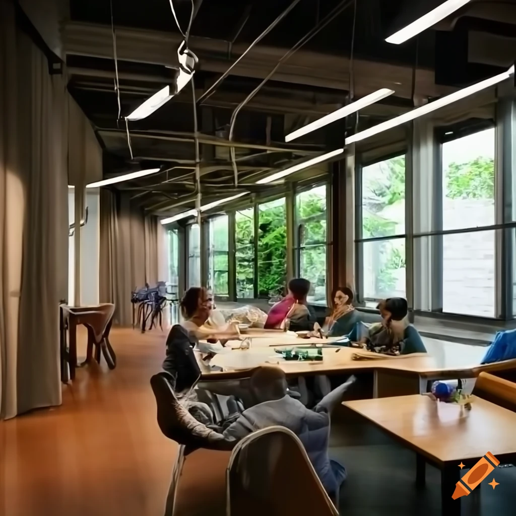 Human capital education , workers gather in office spaces, tilt shift ...