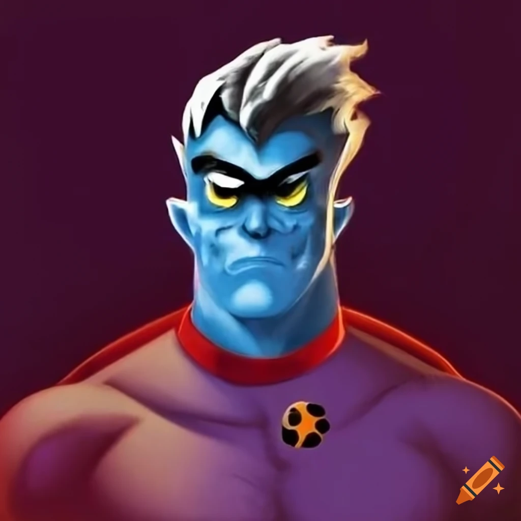 Freakazoid character in the style of the tick on Craiyon