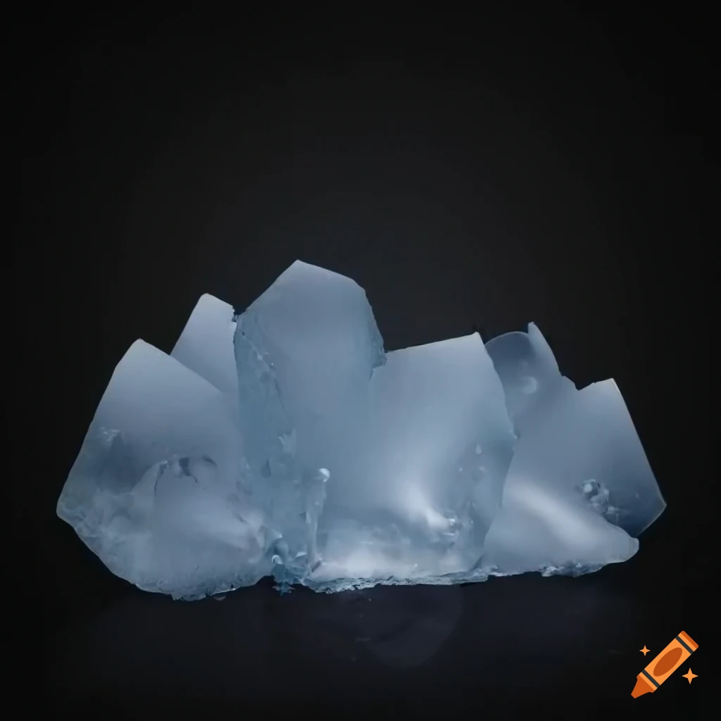 2d ice block wall on black background on Craiyon